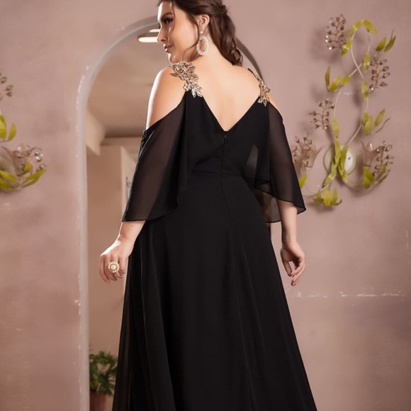 Dresses | Luxe Plus Sequin Cold Shoulder Formal Evening Prom Wedding ...